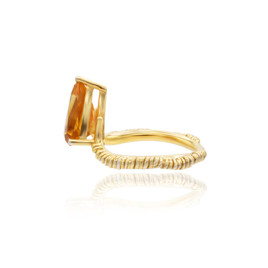 The Positive Vibes Statement Citrine Ring | 18ct Gold – klgjewellery